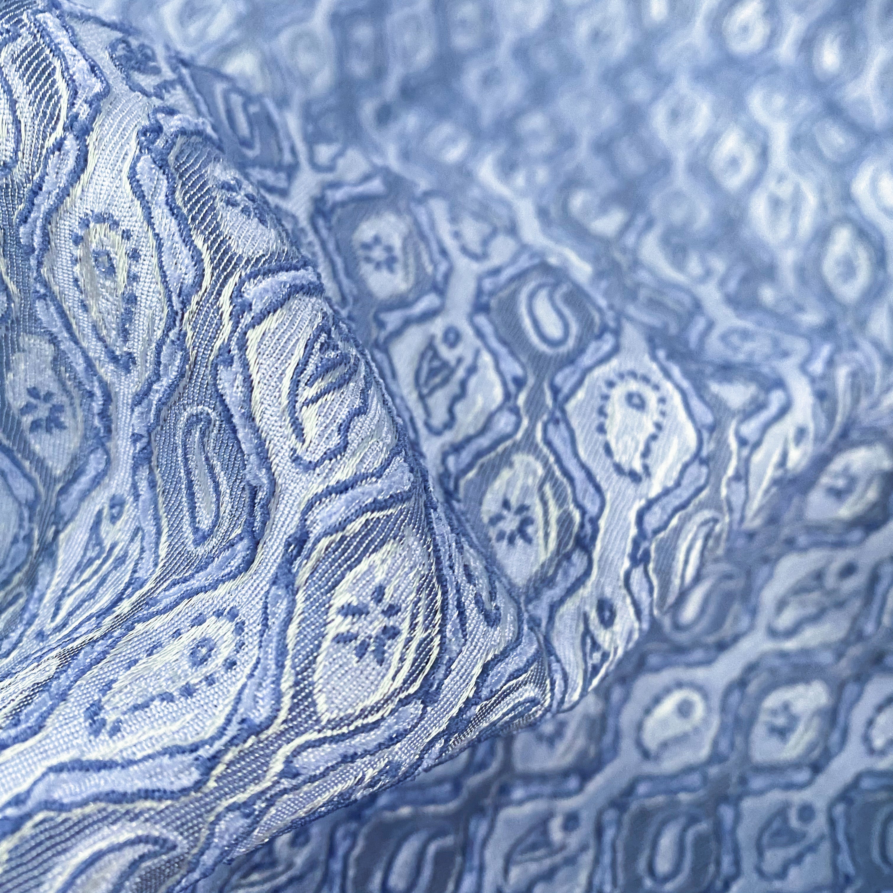 Raised Geometric Jacquard - Lavender/Blue