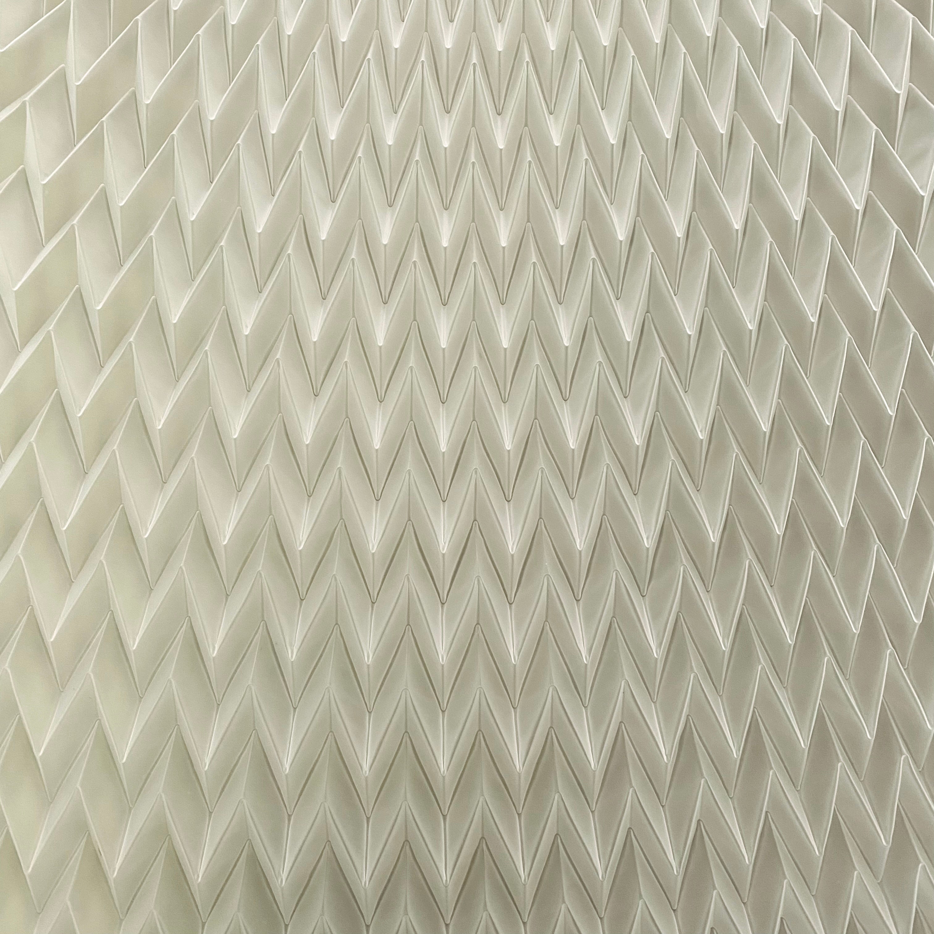 Chevron Pleated Translucent PVC - White