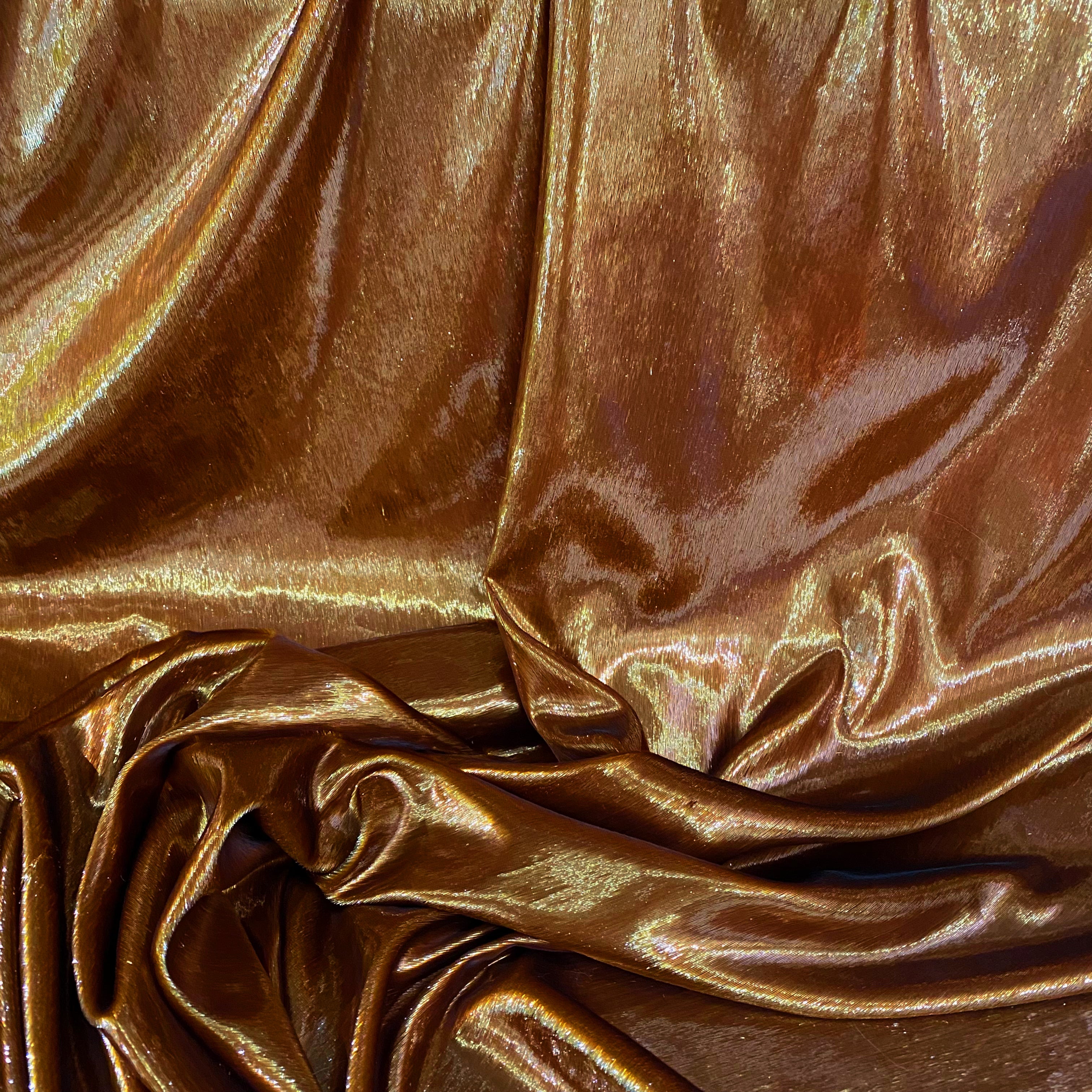 Brushed Metallic Long-pile Velvet - Copper