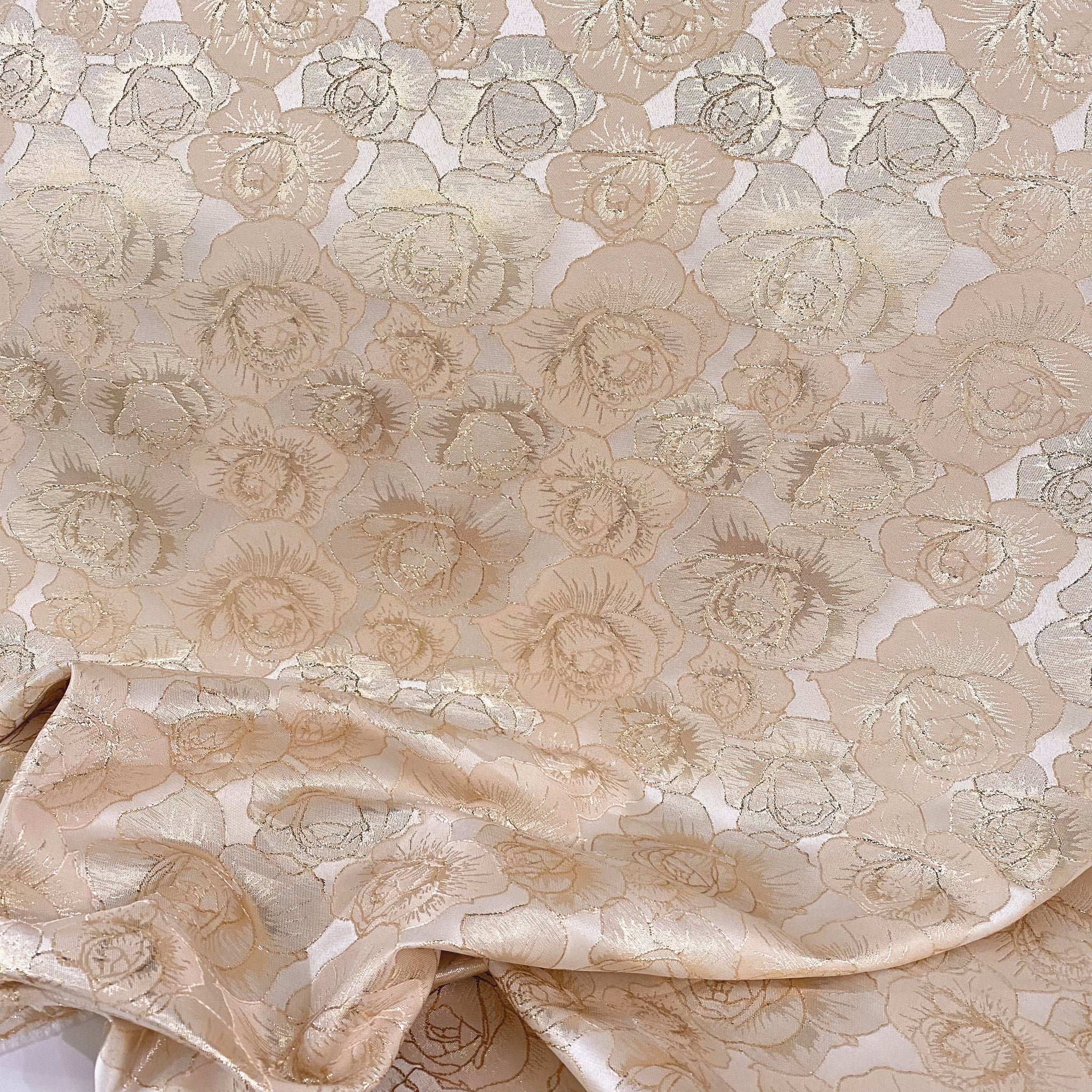 Raised Edge Rose Brocade - Metallic - Rose Gold