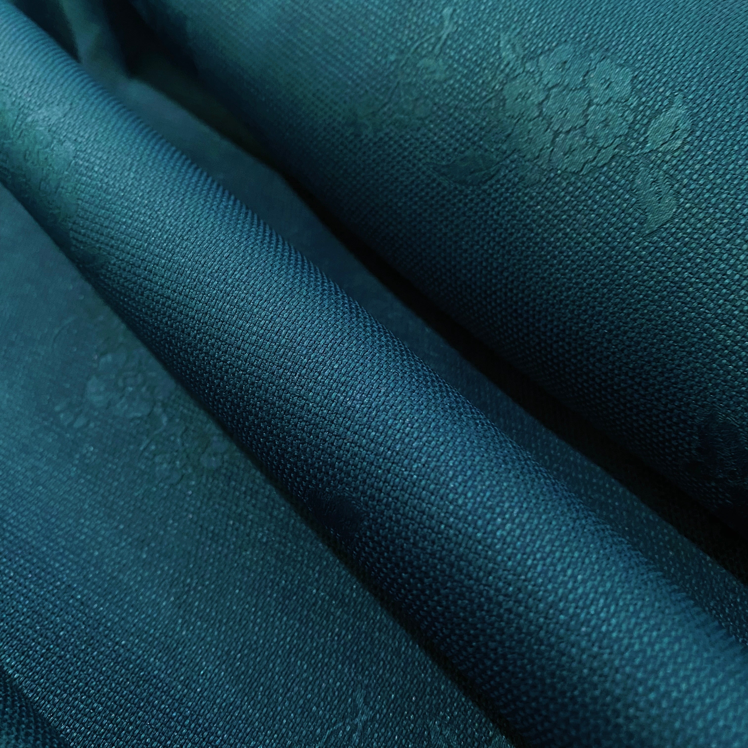 Rose Dobby Motif - Basket Weave - Teal