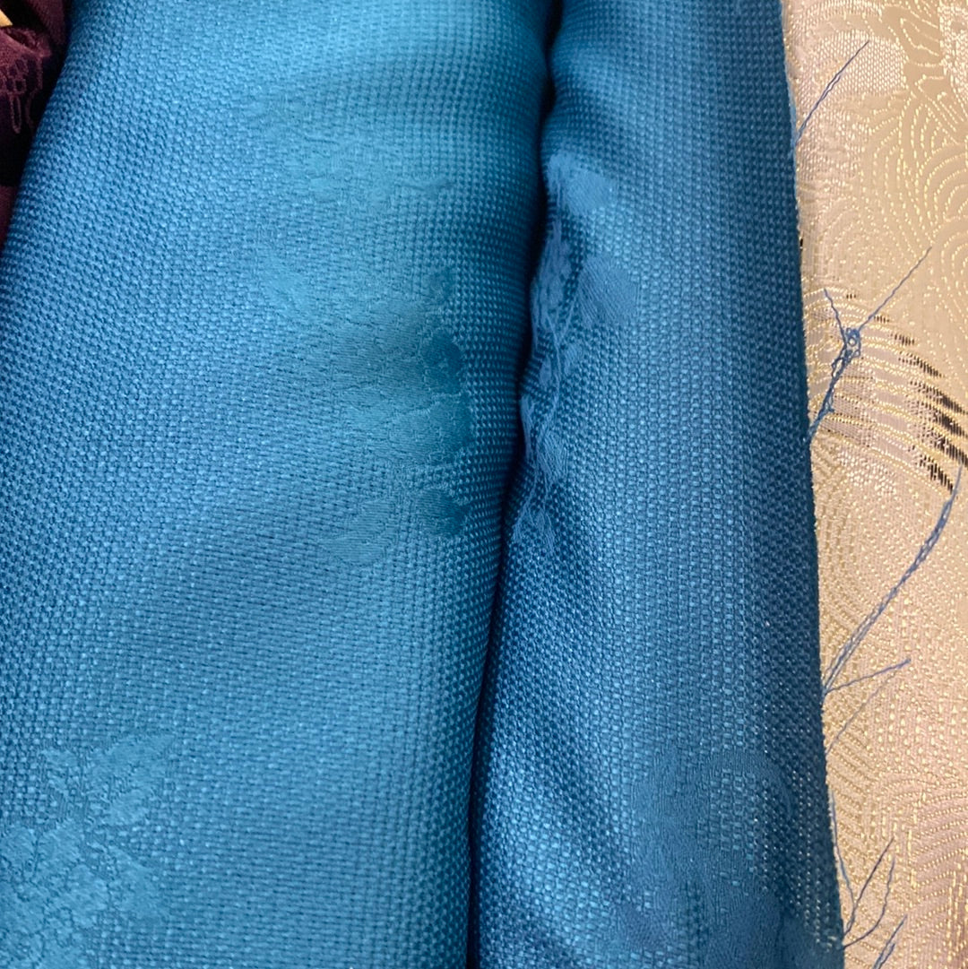 Rose Dobby Motif - Duck Basket Weave - Teal