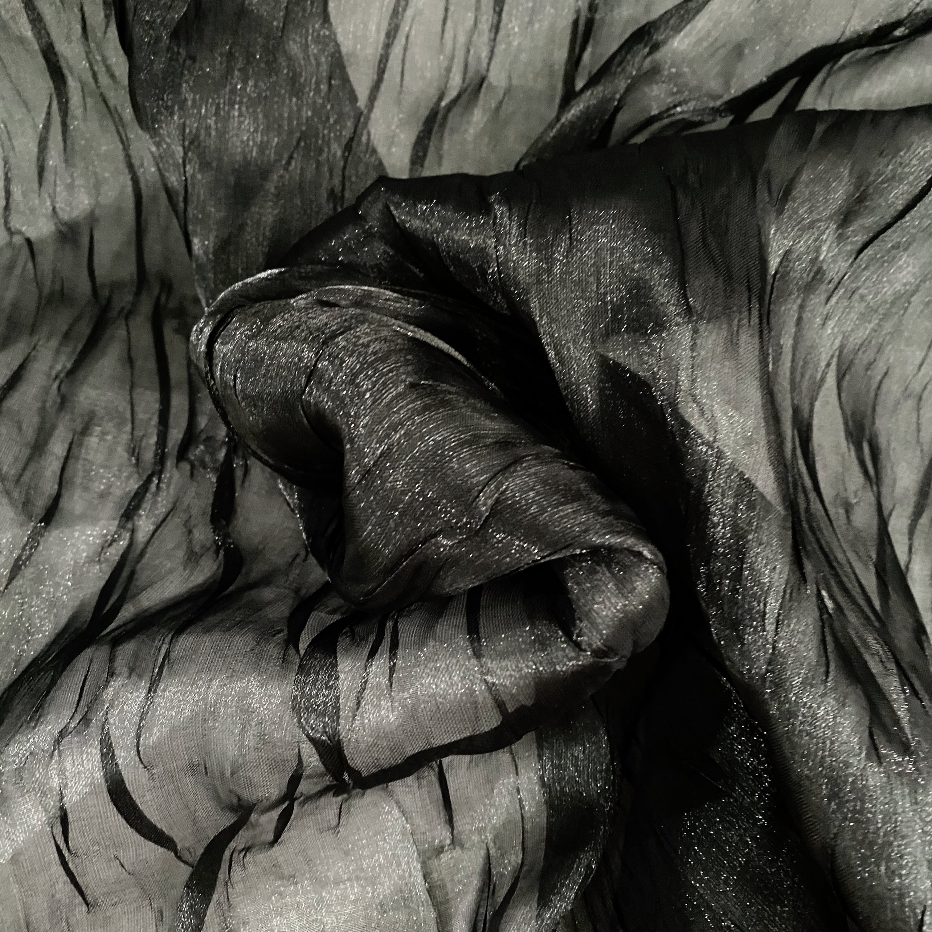 Sheer Crinkle Satin - Graphite