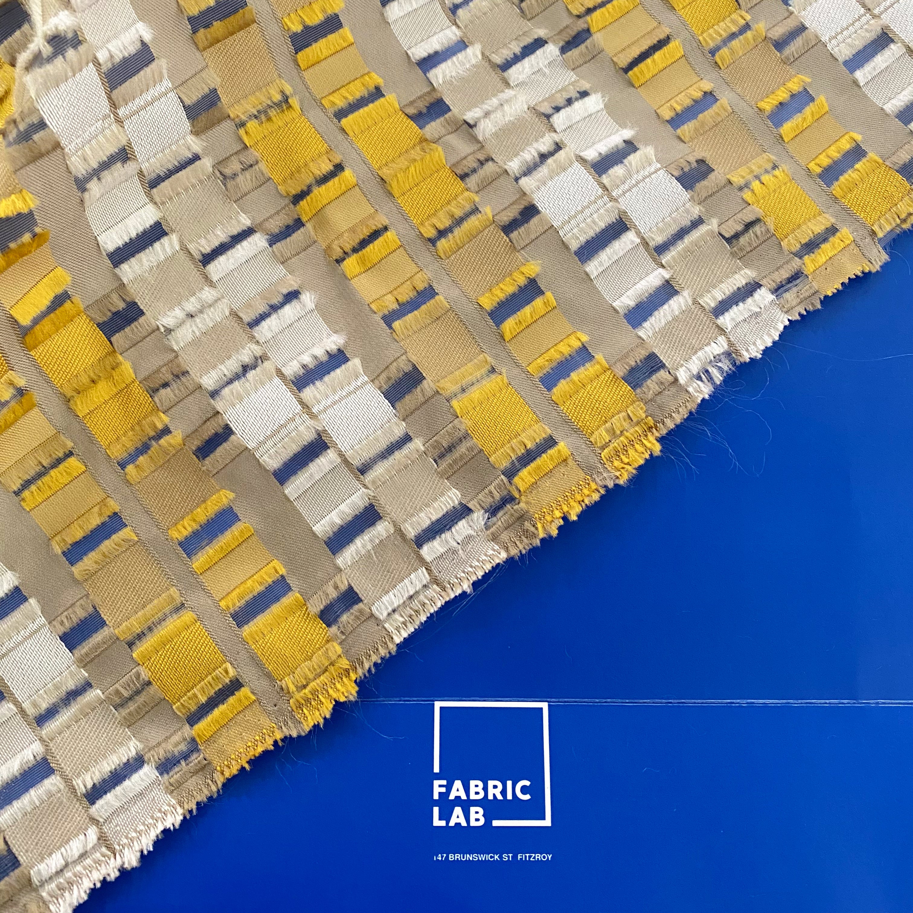 Geometric Fringe Twill/Mesh - Yellow