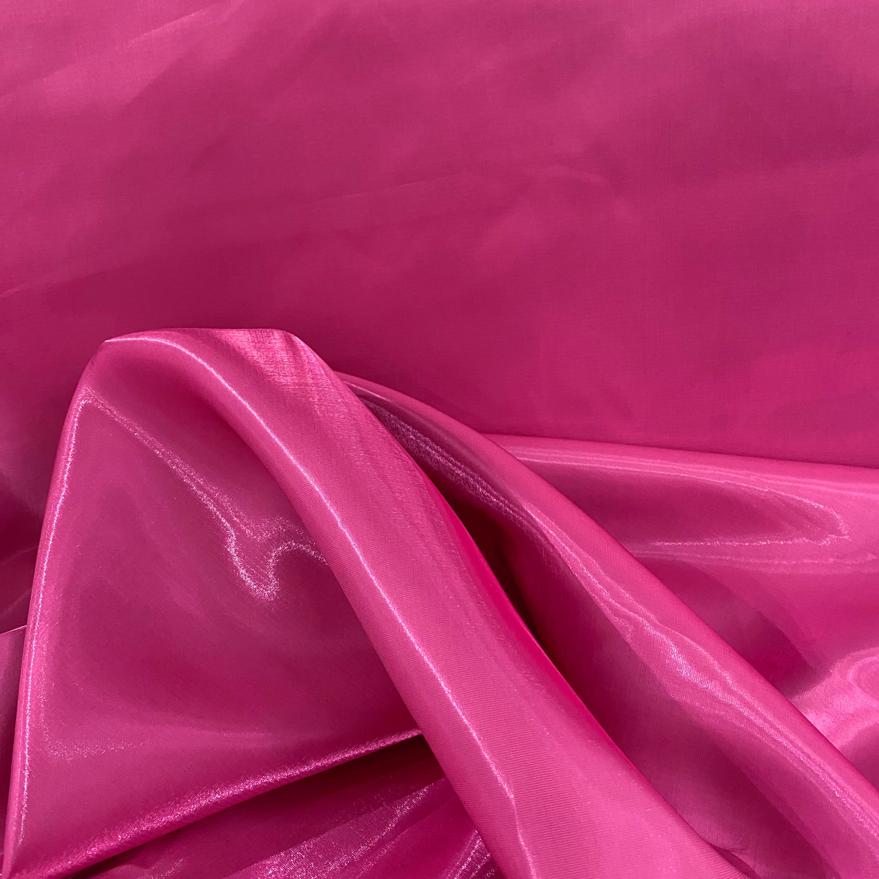 Shimmering Lake Satin - Deep Pink