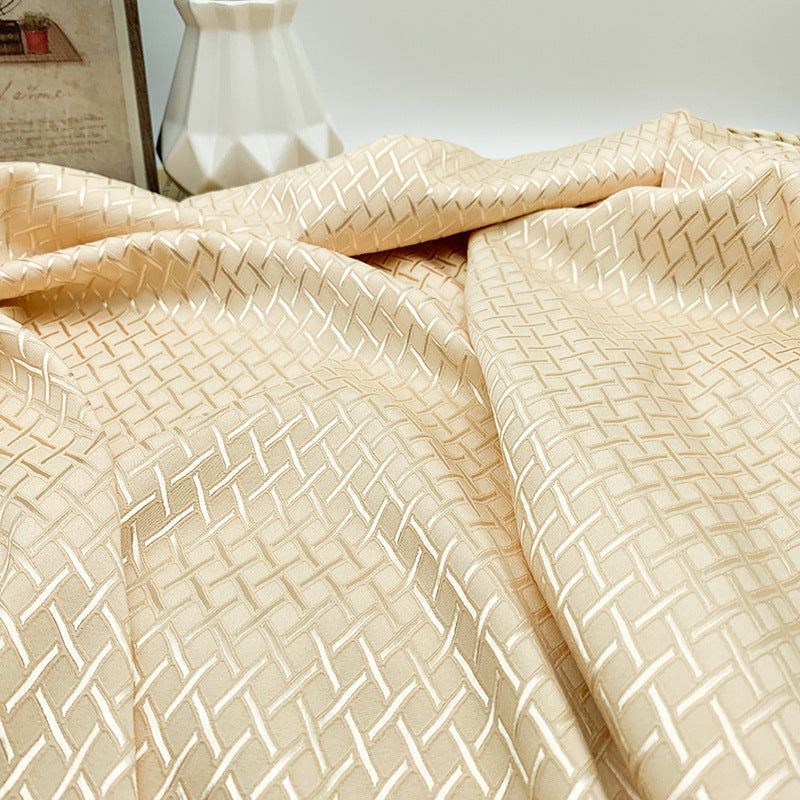 Diamond Hatch Poly/Spandex Damask - Cornsilk