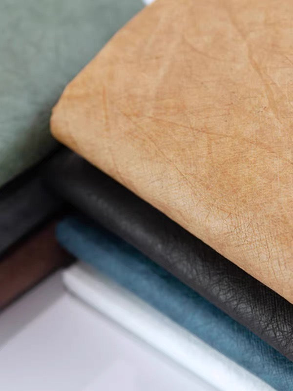 Faux Leather Tyvek with backing - Black